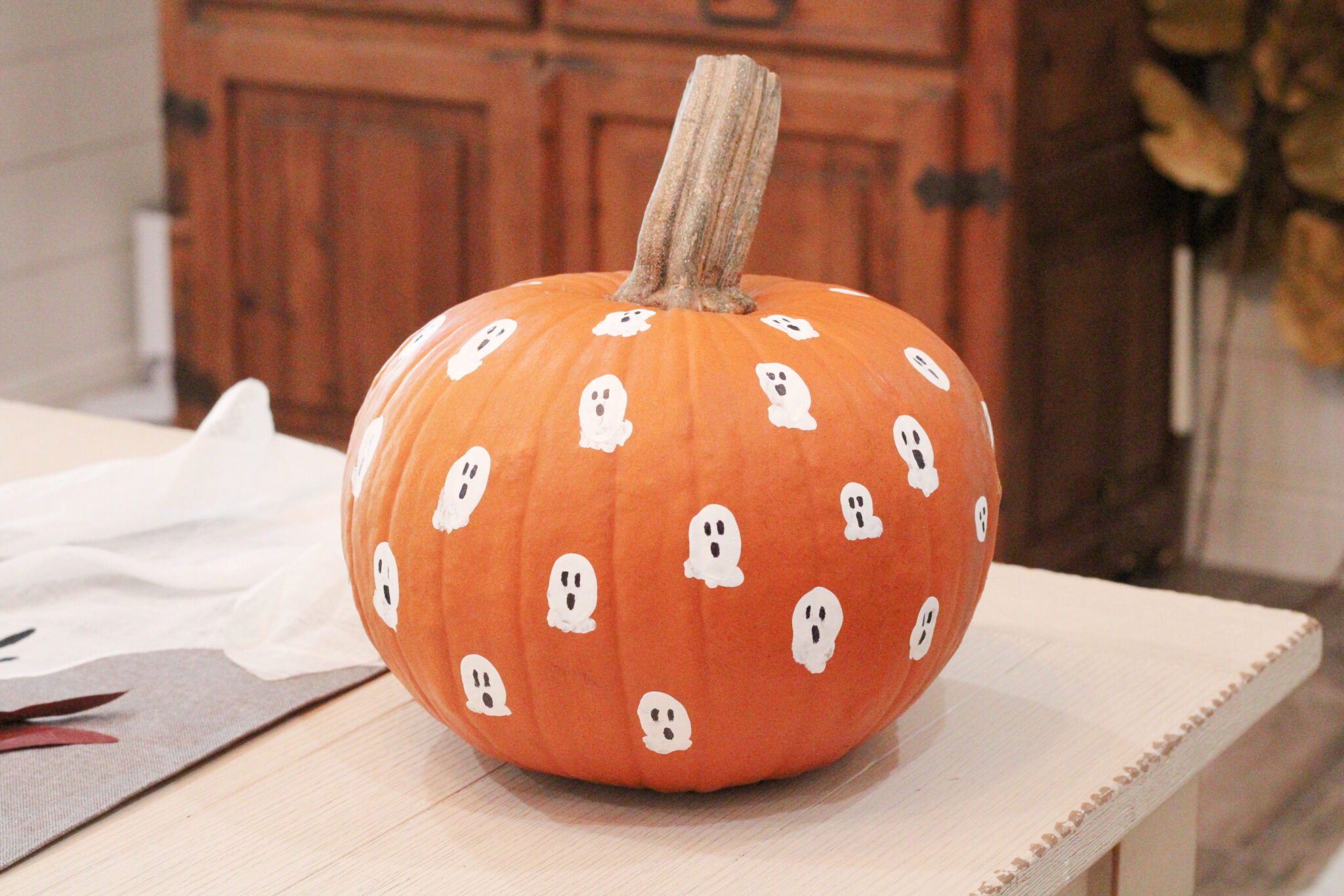Fingerprint Pumpkins Ghost DIY - Beauty Within Home